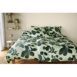 Bettwäsche Elegante "Shadows", forest, grün, B/L: 155cm x 220cm, 1 Stk., 1 Stk., Interlock-Jersey, B/L: 80cm x 80cm, 2 Stk., Interlock-Jersey, Obermaterial: 100% Baumwolle, Bettwäsche, angenehmes Hautgefühl