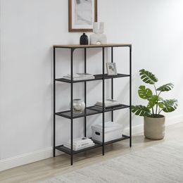 Mehrzweckregal OTTO HOME "Amance", naturfarben, B:100cm H:136cm T:36cm, Melamin, Metall, Regale, natürliche ABS-Kanten, robustes Metallgestell, Höhe 136 cm