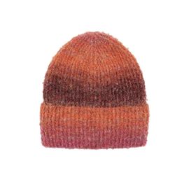 Strickmütze CAPO, Damen, braun (orange, rot), Strick, Materialmix, mehrfarbig, Mützen, Wollanteil, Bouclè-Garn, Farbverlauf