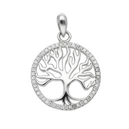 Adelia&acute;s Kettenanh&auml;nger ADELIA&acute;S "Damen 925 Silber Anh&auml;nger Lebensbaum mit Zirkonia &Oslash; 18,8 mm", silber, Schmuckanh&auml;nger, Damen, Silber 925 (Sterlingsilber), Kettenanh&auml;nger, mit Zirkonia f&uuml;r Damen