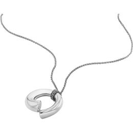Kette mit Anhänger Calvin Klein "CK SPIRAL, 35000760, 35000761", silber (edelstahlfarben), Halsketten, Damen, Edelstahl, L: 61 B: 2mm, B:2mm