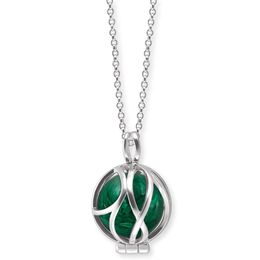 Kette mit Anhänger Engelsrufer "Powerful Stone Malachit, ERN-HEALPARA-ML-XS" Gr. XS, bunt (silberfarben, grün), Halsketten, Damen, XS, Silber 925 (Sterlingsilber), L: 50, mit Malachit