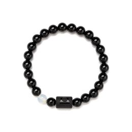 Armband Firetti "Schmuck Geschenk Armschmuck Armkette Edelstein Sternzeichen", schwarz (schwarz, schwarz, weiß), Armbänder, Damen, 20cm, Waage, Silikon Stein, Silikon, Stein, Made in Germany - mit Onyx und Geburtsstein