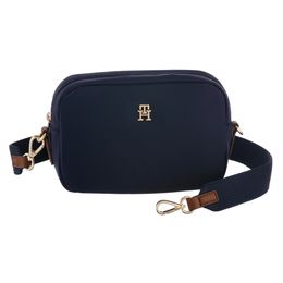 Tommy Hilfiger Damen Mini Bag "POPETTE CAMERA BAG"dunkelblau, Leder, Nylon, Taschen, Damen Umhängetasche, Schultertasche mit TH-Schmuckelement