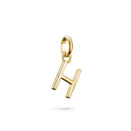 Charm Buchstabe Thomas Sabo "Charm Alphabet/Buchstabe - Connect", gold (gelbgoldfarben), Charms, Damen, H, Silber 925 (recycelt)