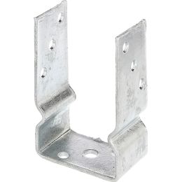 U-Pfostenträger Alberts, grau (feuerverzinkt), B:9,1cm T:6cm, Stahl, Bodenanker, feuerverzinkt, lichte Breite 91 mm