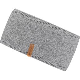 Stirnband Chillouts "Erica Headband", Damen, grau, Baumwollmischung, unifarben, Mützen, extrabreit und besonders warmhaltend