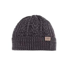 Strickmütze CAPO, Damen, grau (anthrazit), Strick;Chemische Reinigung, schonender Prozess;nicht bleiche;nicht bügeln;nicht trocknergeeignet, Wollmischung, meliert, Mützen, Rippenstrick, natürliche Thermoregulierung