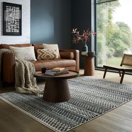 Teppich FLAIR RUGS "Camino", grau, B:80cm H:8mm L:140cm, Kunstfaser, Teppiche, Flachgewebe, Skandi, Esszimmer, Wohnzimmer, Flur