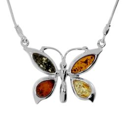 Collier OSTSEE-SCHMUCK "OSTSEE-SCHMUCK Collier Schmetterling Collier Schmetterling", silber, Halsketten, Damen, 45cm, Silber 925 (Sterlingsilber), L: 45, Collier