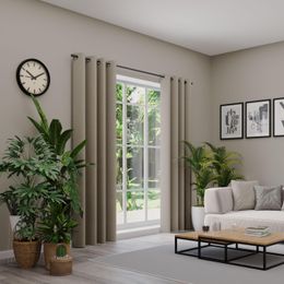 Neutex for you! Vorhang nach Maß NEUTEX FOR YOU "ARUBA", beige (dunkelbeige), B:137cm H:150cm, Jacquard, Obermaterial: 100% Polyester, Gardinen nach Maß, Uni Dimout, hochwertige Webstruktur