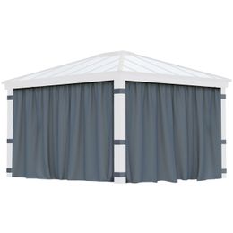 Pavillonseitenteil PALRAM - CANOPIA "Dallas", grau (anthrazit), B:409cm H:212cm, Pavillonseitenteile, Vorhangset Dallas 212 x 409cm