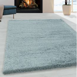 Hochflor-Teppich Ayyildiz Teppiche "FLUFFY 3500", blau, B:240cm H:50mm L:340cm, Polypropylen (PP), Teppiche, Langflor, Shaggy, uni, robust, auch in rund erhältlich, Wohnzimmer