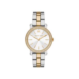 Quarzuhr Michael Kors "COREY", edelstahlfarben, gelbgoldfarben, Armbanduhren, Damen, Armbanduhr, Damenuhr, Edelstahlarmband, analog, Glassteine