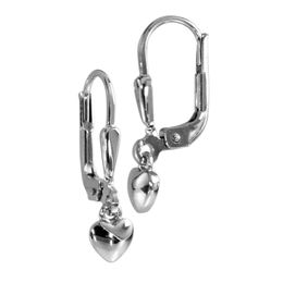 Paar Ohrhänger OSTSEE-SCHMUCK "OSTSEE-SCHMUCK Ohrhänger kleines Herz Ohrhänger kleines Herz", weiß, Ohrringe, Damen, 20 x 5mm, Silber 925 (Sterlingsilber)