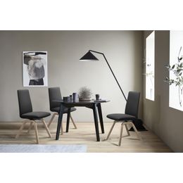 Polsterstuhl stressless "Laurel", schwarz (schwarz paloma, schwarz), B:49cm H:92cm T:59cm, Leder PALOMA: PALOMA ist ein durchgefärbtes Semianilin-Möbelleder mit natürlicher Narbung., Stühle, Low Back, Größe M, mit schräggestellten Beinen in Schwarz