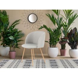 Polsterstuhl Kayoom "Stuhl Celina 110 2er-Set Grau,samtweicher Bezug in moderner Farbgebung", grau (hellgrau), B:54cm H:84cm T:56cm, Sitz: Stoff 100% Polyester / Gestell: Stahl in Holzoptik, Stühle, samtweicher Bezug, bequem, zeitlos, Hingucker in jedem Wohnbereich