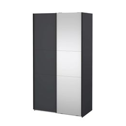 Schwebetürenschrank Home Affaire "Como, Kleiderschrank, Schlafzimmerschrank", grau matt, spiegel, B:118,5cm H:221cm T:66,6cm, FSC-zertifizierter Holzwerkstoff, Schränke, 1 Schwebetür, 1 Spiegelschiebetür, Kleiderstange, Einlegeboden
