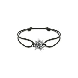 Armband Elli "Edelweiß Tracht Kristalle 925 Silber", schwarz, Armbänder, Damen, 18cm,mit Steinen, Silber 925 (Sterlingsilber)