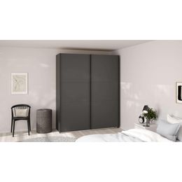 Schwebetürenschrank Home Affaire "Como, Kleiderschrank, Schlafzimmerschrank", grau matt, B:178,5cm H:221cm T:66,6cm, FSC-zertifizierter Holzwerkstoff, Schränke