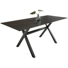 Esstisch OTTO HOME, B:160cm H:76cm T:90cmschwarz, Garten, Tische, "Cazie", aus Sicherheitsglas mit drehbarer Tischplatte und verstellbaren Füßen
