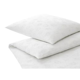 Bettwäsche Elegante "Poppy", weiß, B/L: 155cm x 220cm, 1 Stk., 1 Stk., Jacquard-Satin, B/L: 80cm x 80cm, 2 Stk., Jacquard-Satin, Obermaterial: 100% Baumwolle, Bettwäsche, angenehmes Hautgefühl