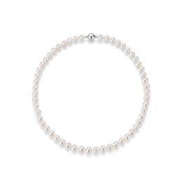 Perlenkette Firetti "Schmuck Geschenk Halsschmuck Halskette Perle", bunt (silberfarben, weiß), Halsketten, Damen, Perlen Silber 925 (Sterlingsilber), L: 45 B: 6mm, Perlen, Silber 925 (Sterlingsilber), Made in Germany - mit Süßwasserzuchtperle, B:6mm