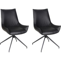 Esszimmerstuhl Home Affaire "Firenze", schwarz, schwarz, B:58cm H:91cm T:63cm, Leder, Stühle, Drehstuhl Firenze black