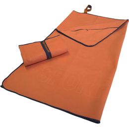 Sporthandtuch Dyckhoff "Mikrofaser Sporttuch", orange (papaya), B:60cm L:120cm, Microfaser, Obermaterial: 90% Polyester, 10% Polyamid, Handtücher, auch als 2er Set erhätlich
