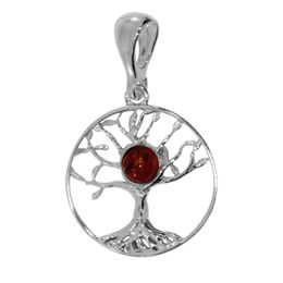 Kettenanh&auml;nger OSTSEE-SCHMUCK "OSTSEE-SCHMUCK Anh&auml;nger Lebensbaum 20 mm", wei&szlig;, Schmuckanh&auml;nger, Damen, 30 x 19mm, Silber 925 (Sterlingsilber), 2,1 g, Kettenanh&auml;nger