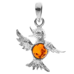 Kettenanh&auml;nger OSTSEE-SCHMUCK "OSTSEE-SCHMUCK Anh&auml;nger Kolibri Anh&auml;nger Kolibri", wei&szlig;, Schmuckanh&auml;nger, Damen, 28 x 20mm, Silber 925 (Sterlingsilber), 2,2 g, Kettenanh&auml;nger