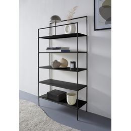 Mehrzweckregal "Alimo", schwarz, B:80cm H:151cm T:30cm, Metall, LeGer Home by Lena Gercke, Regale, minimalistisches Design, Metallgestell, 4 Ablageflächen, Breite 80 cm