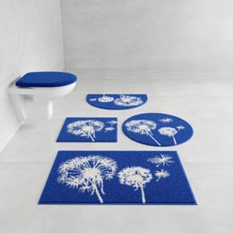 Badematte Grund "Pusteblume, Badvorleger, Badezimmer Teppich, sehr weich", blau, H:20mm, Polyacryl, Badematten, weiche Haptik, auch als 2-teiliges Set erhältlich, Made in Europe