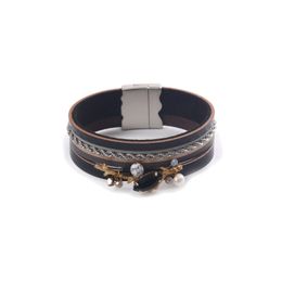 Armband "Kaya", Damen, Gr. Leder, schwarz, Collezione Alessandro, Armb&auml;nder Armband