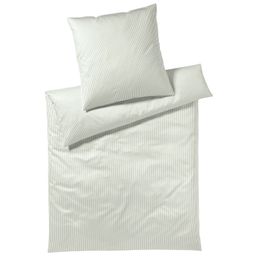 Bettwäsche Elegante "Hamburger Streifen", pistazie, B/L: 155cm x 220cm, 1 Stk., 1 Stk., Mako-Satin, B/L: 80cm x 80cm, 2 Stk., Mako-Satin, Obermaterial: 100% Baumwolle, Bettwäsche, angenehmes Hautgefühl