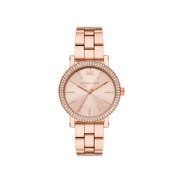 Quarzuhr Michael Kors "COREY", roségoldfarben, Armbanduhren, Damen, Armbanduhr, Damenuhr, Edelstahlarmband, analog, Glassteine