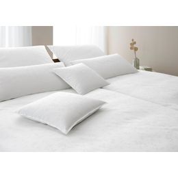 Bettwäsche Elegante "Delight", weiß, B/L: 155cm x 220cm, 1 Stk., 1 Stk., Jacquard-Satin, B/L: 80cm x 80cm, 2 Stk., Jacquard-Satin, Obermaterial: 100% Baumwolle, Bettwäsche, angenehmes Hautgefühl