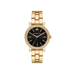 Quarzuhr Michael Kors "COREY", gelbgoldfarben, Armbanduhren, Damen, Armbanduhr, Damenuhr, Edelstahlarmband, analog, Glassteine