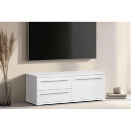 TV-Board Places of Style "Piano", weiß (weiß 70 hochglanz), B:120cm H:46,2cm T:45,2cm, Spanplatte, Sideboards, UV lackiert, mit Soft-Close-Funktion