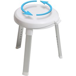 Dusch- und Badhocker Bischof "Rotate 1.0", weiß, B:36cm H:51cm T:35cm, Duschhocker, TÜV/GS geprüft, drehbare Sitzfläche und Ablage, höhenverstellbar