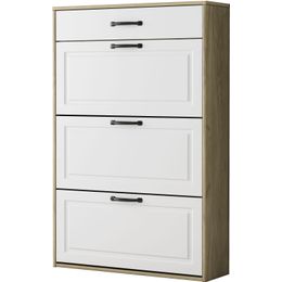 Schuhschrank OTTO HOME "Aridas", eichefarben, weiß, B:80cm H:121cm T:24cm, FSC-zertifizierter Holzwerkstoff, Schränke, matte Front, pflegeleichte Oberfläche, Breite 80 cm