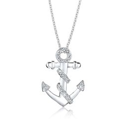 Collierkettchen Elli "Anker Weiß 925 Sterling Silber, mit Kristallen von Swarovski", weiß, Halsketten, Damen, 45,mit Steinen, Silber 925 (Sterlingsilber), L: 45