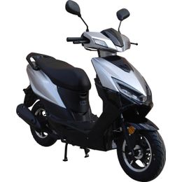 Motorroller Gt Union "Sonic X 25", silber (silberfarben, schwarz, schwarz), Motorroller, mit Topcase, 25 km/h, Luftgekühlter Motor, B:68cm H:105cm L:183cm