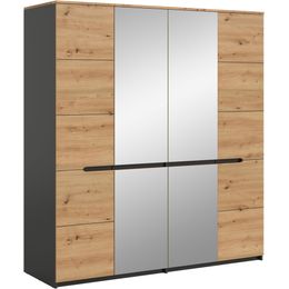 Kleiderschrank Home Affaire, basalt grau nb, artisan nb, B:180cm H:198cm T:59cm, Spanplatte, Schränke, Schlafzimmerschrank, Schrank, Garderobenschrank, Garderobe