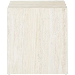 Beistelltisch Salesfever "Design-Tisch für jeden Raum", beige (travertin, travertin, travertin), B:45cm H:50cm T:45cm, MDF, mit Melaminfolie überzogen, Tische, Quadratisch, 45x45 cm, charmant in Marmoroptik foliert