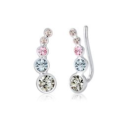 Paar Ohrstecker Elli "Ohrklemme Earclimber, mit Kristallen von Swarovski", hellblau, Ohrringe, Damen, onesize,mit Steinen, Silber 925 (Sterlingsilber)