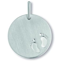 Kettenanhänger ONE ELEMENT "Gravurplatte Baby Anhänger aus 925 Silber Ø 18,0 mm", silber, Schmuckanhänger, Mädchen, Silber 925 (Sterlingsilber), Damen Silber Schmuck Gravurplatte Baby