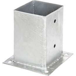 Aufschraubhülse Alberts, grau (feuerverzinkt), B:15cm T:15cm, Stahl, Bodenanker, feuerverzinkt, 101 x 101 mm