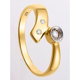 Fingerring Lady Gr. 16, gold (gelbgold 375), Fingerringe, Damen, 16, Gold Metall, Gold, Metall, Fingerring