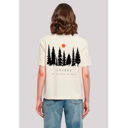 T-Shirt F4NT4STIC "Escape Discover the World Forest", Damen, Gr. L, weiß (sandweiß), Obermaterial: 100% Baumwolle, oversize, Rundhals, ohne Bündchen, Shirts, Discover the World